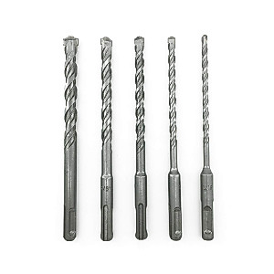 SPKLINE 5 Pcs SDS-Plus Rotary Hammer Drill Bit Set 3/16",1/4",5/16",3/8",1/2" Diameter,Tungsten Carbide Tip SDS+ Impact Drill Bits for Concrete Brick Block Mortar Stone and Other Masonry