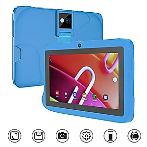 Reading Tablet, HD IPS Screen Blue 7 Inch Tablet 5G WiFi Dual Camera 4GB RAM 128GB ROM for Education (Blue)