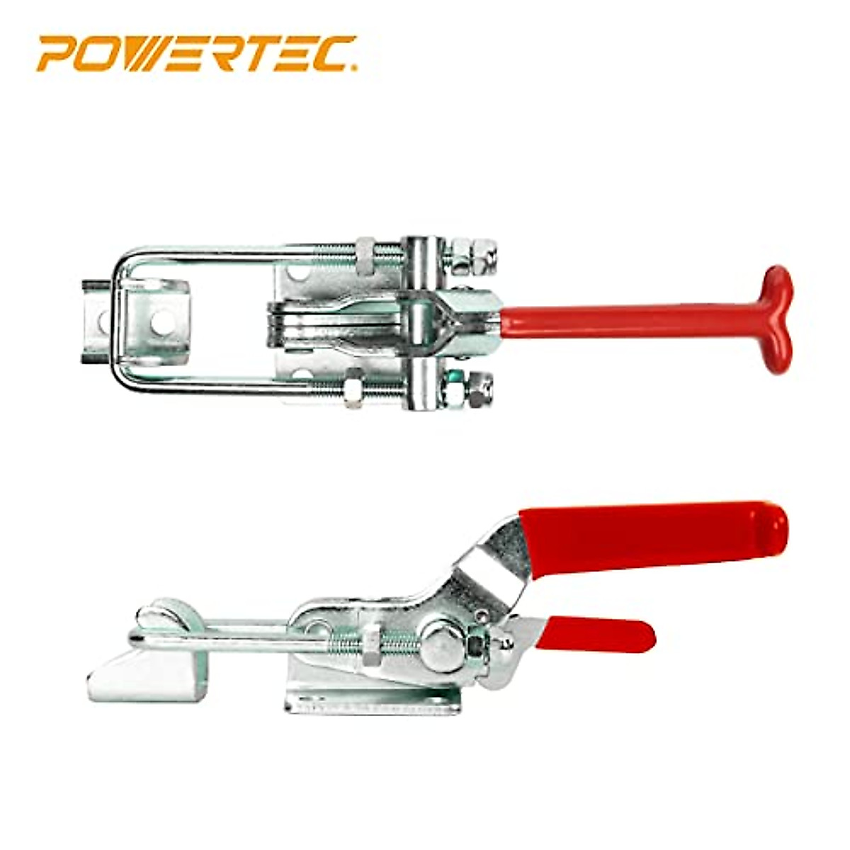 POWERTEC 20340V Heavy Duty Adjustable Latch-Action U Bolt Self-lock Toggle Clamp, 2000 lbs Capacity, 40341, 2PK