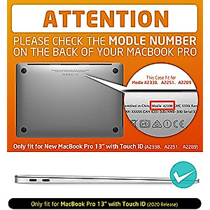 SUPCASE Unicorn Beetle Case for MacBook Pro 13 Inch (2022-2016) M2/M1 A2338 A2251 A2289 A1706 A1708 A1989 A2159, Slim Rubberized TPU Bumper Cover with Touch Bar and Touch ID (Black)