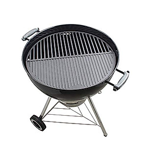 KAMaster 22" Half Moon Cast Iron Cooking Grate Grill Accessory Replaces For Weber Charcoal Grill Half Moon Grate+Griddle+4 Support Extension,Cooking Grate for Big Green Egg and Other Kamado Grills