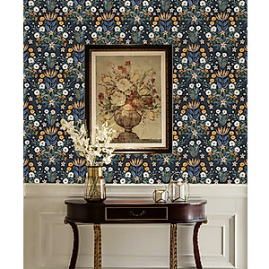 Floralplus Peel and Stick Wallpaper Boho Removable Wallpaper Boho Wallpaper Peel and Stick Leaf Floral Wallpaper for Renter Wall Decor Vinyl Forest Wallpaper 118 * 17.7in