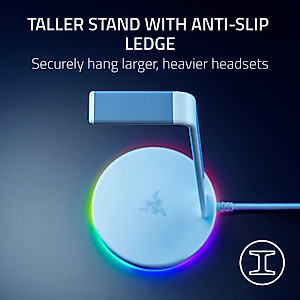 Razer Base Station V2 Chroma: Chroma RGB Lighting - Non-Slip Rubber Base - Designed for Gaming Headsets - Mercury White, RC21-01510300-R3M1