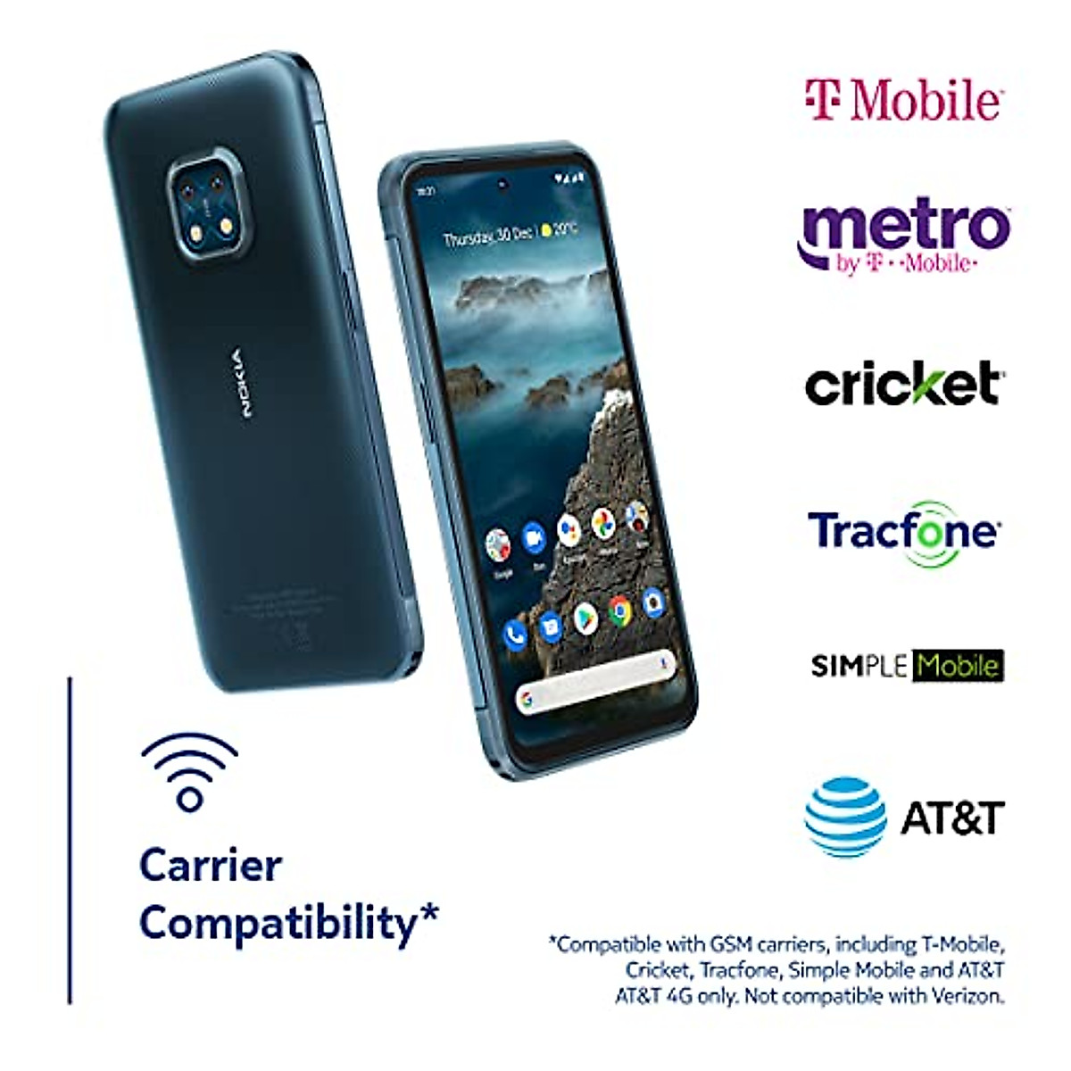 Nokia XR20 5G | Android 11 | Unlocked Smartphone | Dual SIM | US Version | 6/128GB | 6.67-Inch Screen | 48MP Dual Camera | Polar Night,Blue