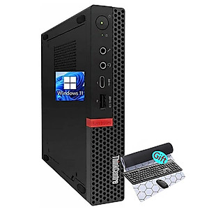 Lenovo ThinkCentre M920q Tiny Desktop Intel i5-8500T Up to 3.50GHz 16GB RAM New 1TB NVMe SSD Built-in AX210 Wi-Fi 6E BT HDMI Dual Monitor Support Wireless Keyboard and Mouse Win11 Pro (Renewed)