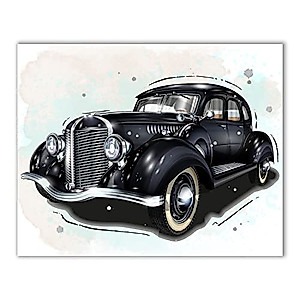 Blue River Classic Cars Wall Art Decor Prints - Set Of 6 (8x10) Inch Poster Photos, 8 x 10 Inch