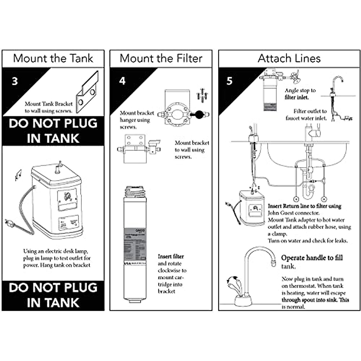 Westbrass D272HFP-62 Develosah 2-Handle Hot and Cold Water Dispenser with Instant Heating Tank, Matte Black