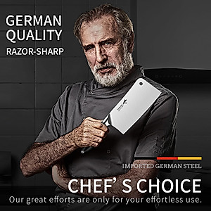 MAD SHARK High-end Meat Cleaver Knife 7.5 Inch, Best Professional Heavy Duty Bone Chopper, Butcher Knife for Meat Cutting, Chopping Knife, Bone Cutting Knife, Meat Bone Cutter, Chinese Cleaver Knife