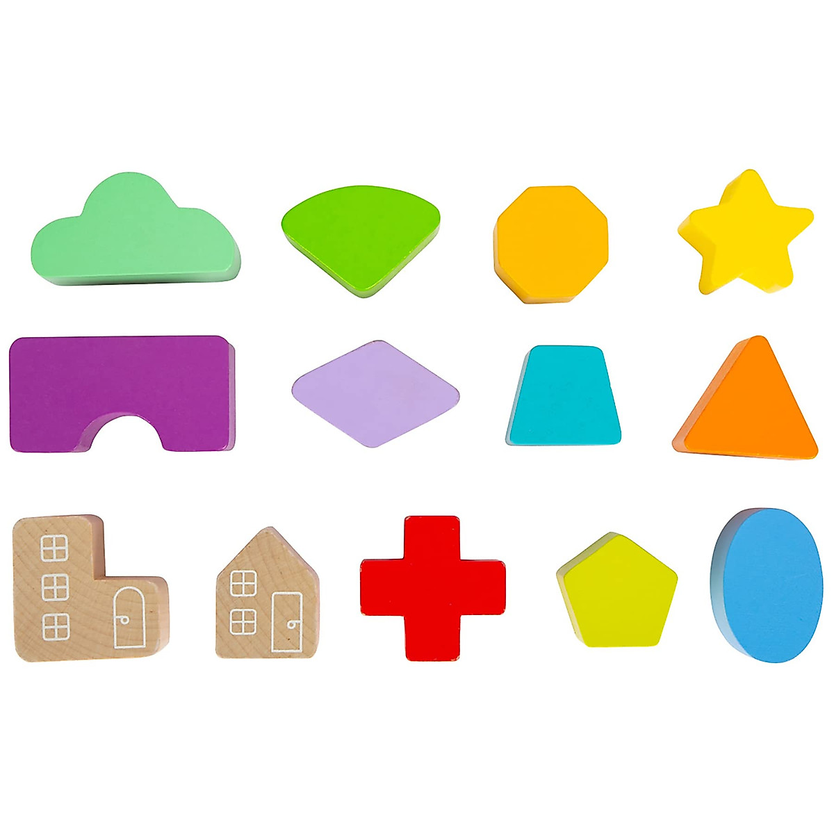 Wooden Rainbow Shape Sorter Cube – Sorting Toy with 13 Geometric Shapes & Removable Lid – Educational Game for Dexterity & Fine Motor Skills – Teaches Counting, Shapes and Colors – Ages 12+ Months