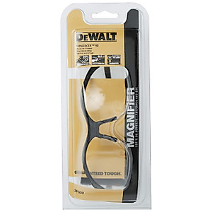 DEWALT DPG59 Reinforcer RX Bifocal Safety Glass - Black Frame/Clear Lens, 1.5 Diopter with protective sleeve