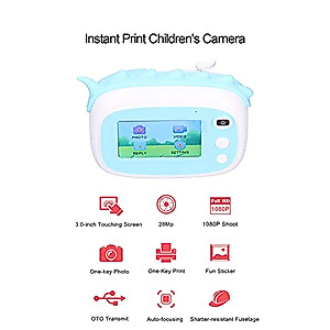 Instant Print Camera, Time-Lapse Photography Play Classic Snake Games Smart Child Print Camera for Travel for Kid