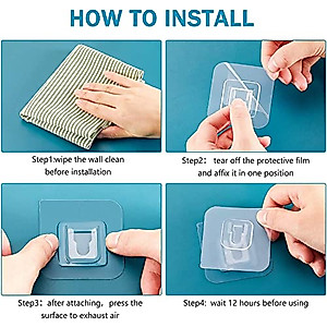 wjq&linyuzi 10pcs Double-Sided Adhesive Kitchen Wall Hook Hanger Strong Transparent Wall Storage Sucker for Kitchen Bathroom Hooks, Clear