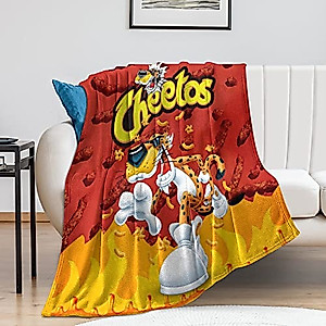 Marcusays Plush Cheeotos Throw Blanket, Fleece Blankets and Throws for Bed, Easy Care Air Conditioning Blanket 40inchx50inch