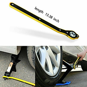 Auto Labor-Saving Jack Ratchet Wrench, Car Scissor Jack Handle, Lug Wrench for Tire Jack, Car Jack Wrench Positive and Reversal Knob Design For Travel/Car/SUV/Vans