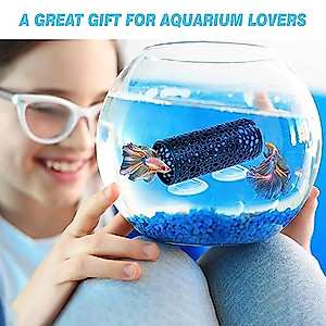 Abizoo Betta Fish Toys,Betta Tunnel Black,Small Hole Hollow Betta Fish cave,Safer for Small Fish Shrimp Betta Guppies,Aquarium Decor Fish Tank Accessories Decorations Hideout Tube