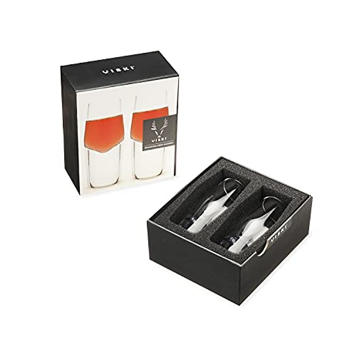 Viski Crystal Heavyweight Shot Glasses Set of 2 - Premium Crystal Clear Glass, Stylish Shot Glasses, Shot Glass Gift Set, 2 oz