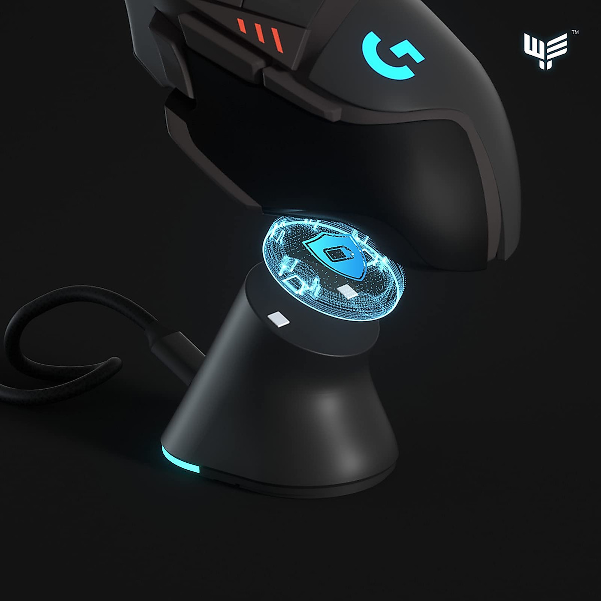 Hokeyio Mosue RGB Charging Dock for G Pro X Superlight G502 G502X Plus G703 G904 Lightspeed Plastic Stander Wireless Charging System