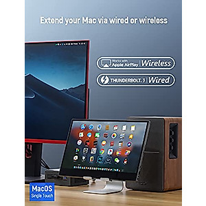 4K Portable Monitor Touchscreen Automatic Rotate 17.3 Inch UHD 3840x2160 Wireless Display Airplay Miracast Monitor for Phone HDMI USB C Monitor Vesa Mount HD Laptop Display (Non-battery Monitor)