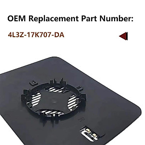 Right Passenger Side Heated Mirror Glass Replacement For 2011 2012 2013 2014 Ford F150 Passenger Side Mirror - for Ford F150 Side Mirror Glass With Rear Holder - Replace 4L3Z-17K707-DA