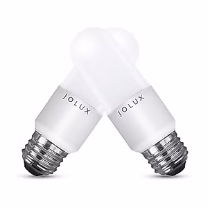 Jolux 2-Pack LED Stick Dusk to Dawn Light Bulbs,40W Equivalent, Daylight (5000K), 650lm, Auto On/Off,for Outdoor Enclosed Fixture LED Bulbs,Damp-Proof Rated, E26 Medium Base