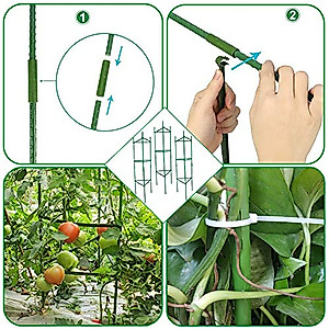 3Pack Tomato Cages,Up to 51inch Plant Stakes Vegetable Trellis Assembled for Garden Climbing Plants Vegetables Flowers