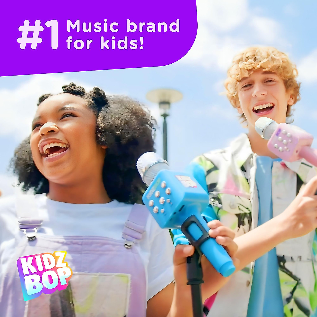 Move2Play, Kidz Bop Karaoke Microphone | The Hit Music Brand for Kids | Toy for Girls & Boys Ages 2, 3, 4, 5, 6, 7, 8+ Years Old | Christmas Present & Birthday Gift
