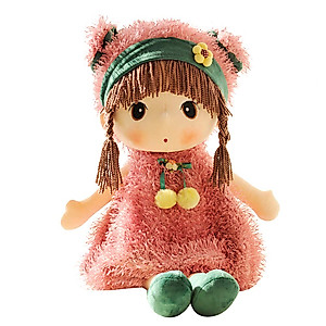 Plush Baby Doll Girl with Clothes, 17.7 Sweetheart Rag Doll Cozy Cuddle Soft Baby Doll for Kids Babies,Plush Stuffed Toy with Hat Skirt Plush Toy Baby Girls Sleeping Partner Doll Xmas Birthday Gift