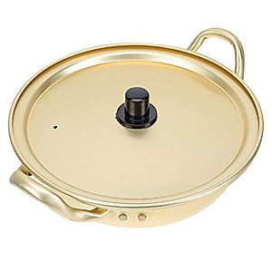 Yardwe Pot Instant Hotpot Asian Steamer Nonstick Cookware Korean Ramyun Pot Ramen Soup Pot Korean Ramen Soup Pot Instant Noodles Pot with Cover Cooking Hot Pot Quick Heating Ramen Pot