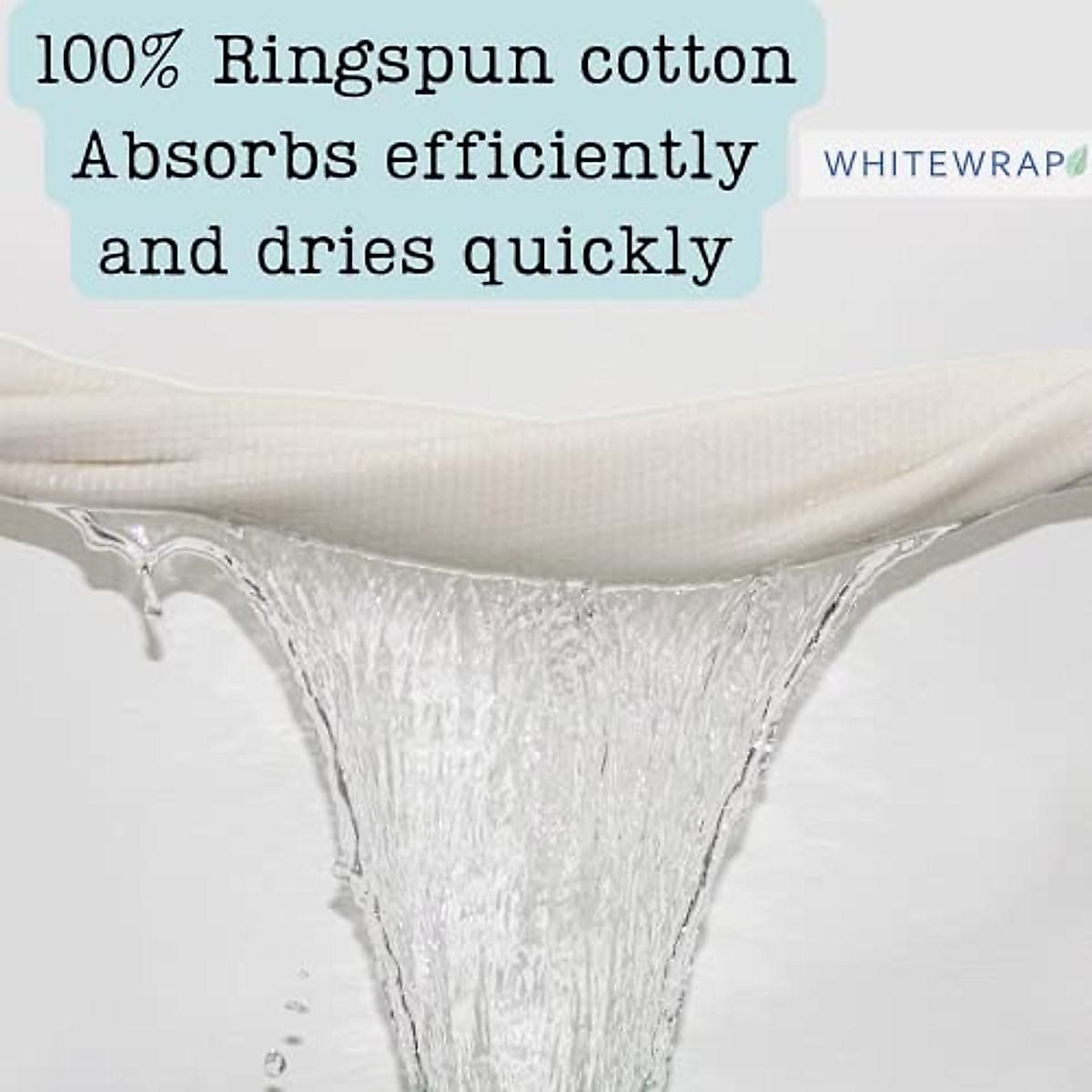 WHITEWRAP Kitchen Towels | 100% Cotton Dish Towels Premium Quality | 15"x25" Pique Weave Cream 6-Pack | Hand Towels, Tea Towels, Dish Cloths| Highly Absorbent Bar Towels