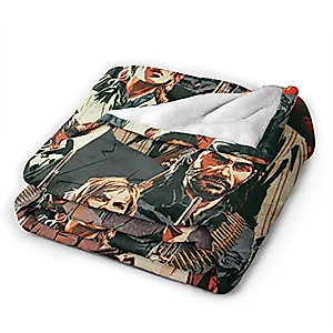 commix.x Red 2 Ultra Soft Anti-Pilling Flannel Blanket Throw Blanket Warm Plush Cozy Soft Blankets 40X50''