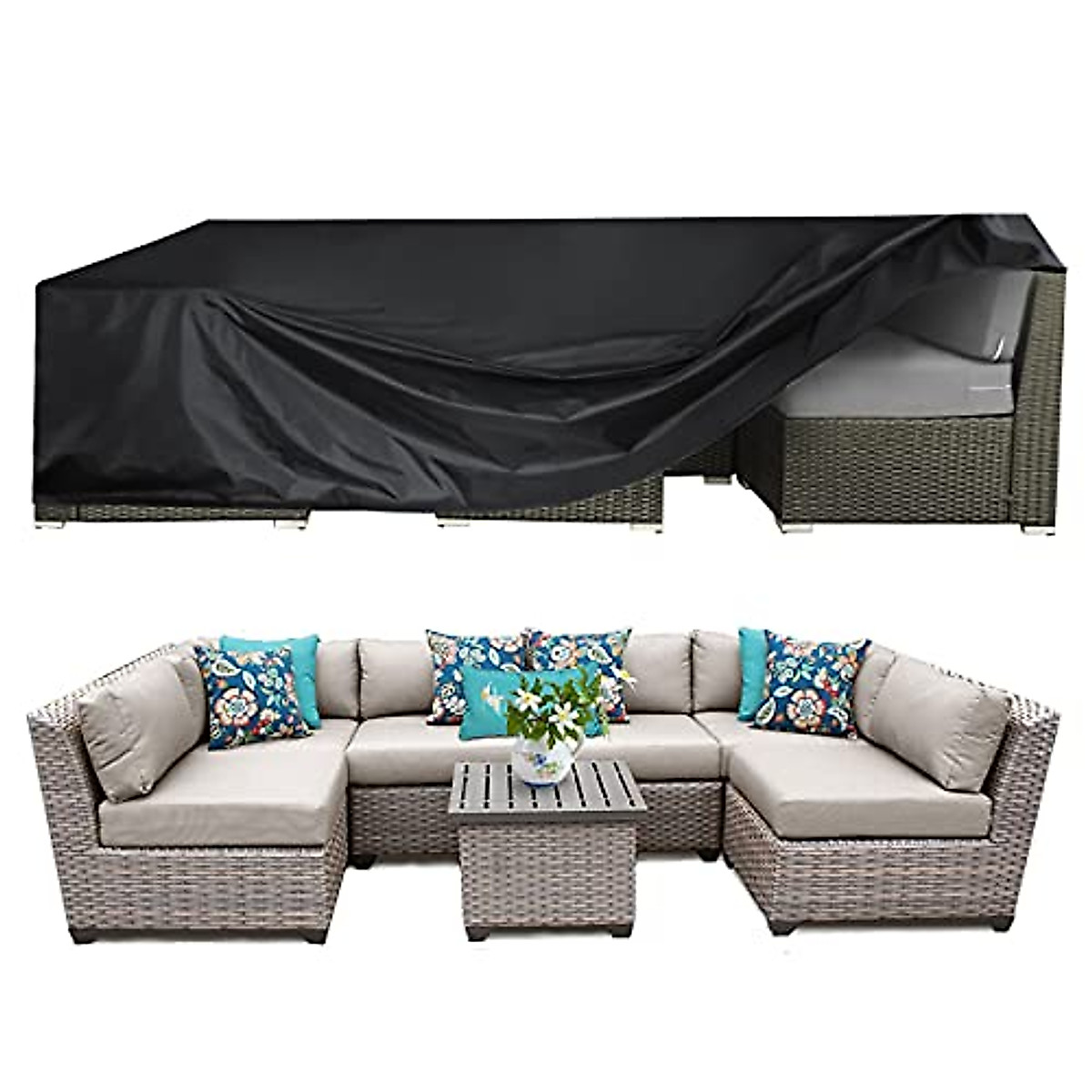 Patio Furniture Set Cover Outdoor Sectional Sofa Set Covers Waterproof Outdoor Dining Table Chair Cover 128 Inch