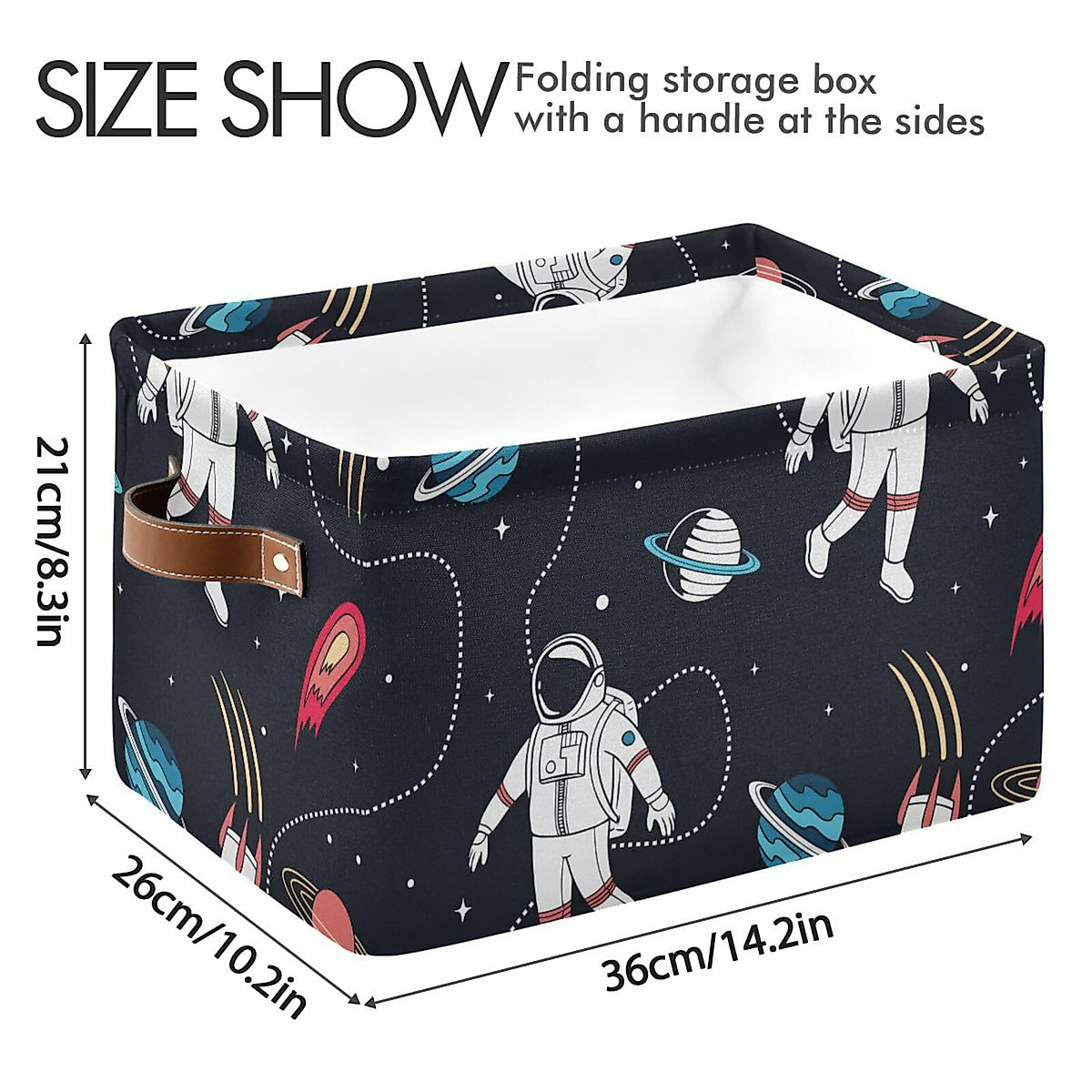 Aslsiy Toy Storage Basket Space Planet Nursery Bins Galaxy Baby Toys Box Canvas Clothes Shelf Basket Laundry Hamper Gift Basket for Home Dorm Closet 1 Pcs