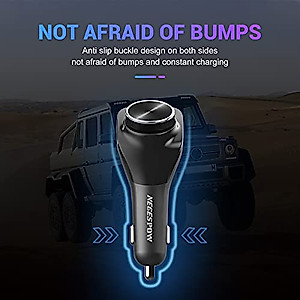FM Transmitter Car Bluetooth 5.0,NECESPOW QC3.0 USB Charger w/AUX Cable, Hands-Free Car Radio Adapter Supports AUX & U Disk, Wireless Call for iOS and Android Devices