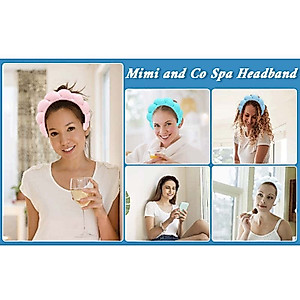 Women's spa headband four - sponge and terry cloth headband for skin care, face wash, makeup, makeup removal, shower, hair care, etc. (Color Mix 4pcs)