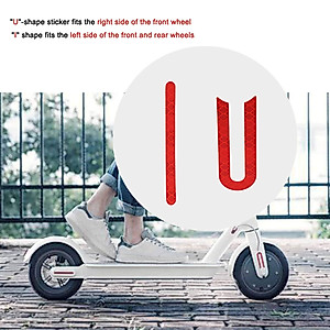 TOMALL Reflective Strip Sticker Front & Rear Wheel Rubber Sticker Red for Xiaomi Mijia M365 Sticker Scooter Replacement Parts Accessories