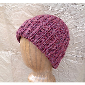 Beanie Hat, Wool Blend, Men Women Teens, Hand Knit Wool Acrylic, Ribbed Toque Watch Cap
