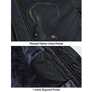 Rdruko Men's Ski Snow Jacket Waterproof Insulated Fleece Outdoor Mountain Hooded Winter Coat(Black, US XL)