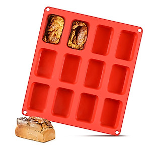 CAKETIME Silicone Muffin Pan, Silicone Mini Loaf Pan