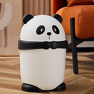 MAGICLULU Mini Trash Can, Cute Panda Garbage Can with Lid Countertop Wastebasket Table Garbage Lint Bin Waste Paper Container for Countertop Home Office Car