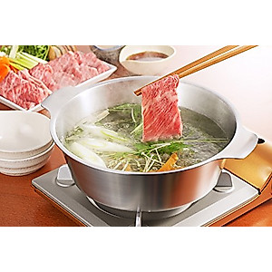 Yoshikawa SJ1678 Luxury Stainless Steel Shabu Pot, 10.2 inches (26 cm)