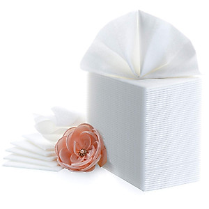 Comfy Package [Case of 1,200-8.5” x 4” Folded] Linen-Feel Guest Towels - Disposable Cloth Dinner Napkins, Linen Hand Towels for Bathroom, Wedding Napkins (12” x 17 Unfolded)