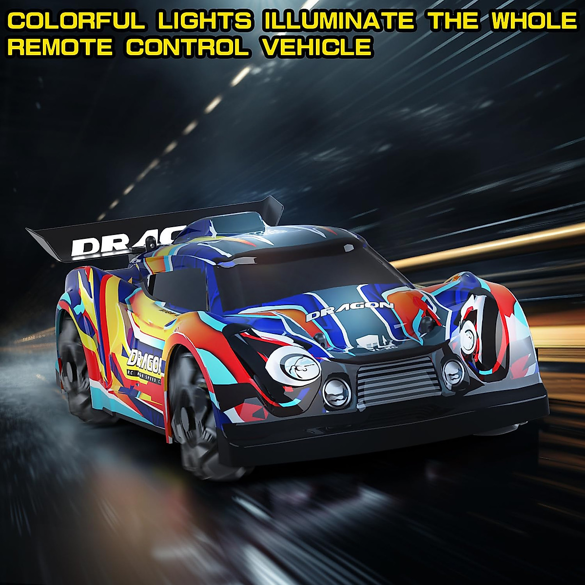 joyee＆elephant RC Drift Car, 1:14 Remote Control Car, 4WD Drift RC Cars for Kids, 2.4Ghz High Speed RC Vehicle with LED Lights Music, Hobby Sport Racing Toy Cars Gifts for Boys Girls