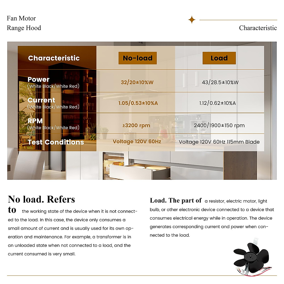 S97012248 Range Hood Fan Motor by PANDEELS, Compatible with Broan-NuTone and Ken-More Stove Fan - Replaces BP17 97012248 AP4527731 99080492 1172615 97005161 99080363 99080410 99080533