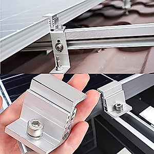 Solar Panel Clamps Solar Panel Mounting Rails for Solar Panel PV Mounting Hardware Solar Panel Accessories(6 Pack)