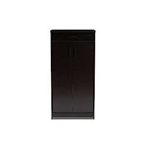 Baxton Studio Valdoise Shoe Cabinet, Wenge Dark Brown