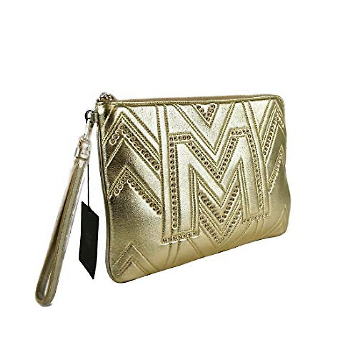 MCM Women's Munichi Gold Metallic Leather Medium Pouch Wristlet MYZ9SKL02DA001