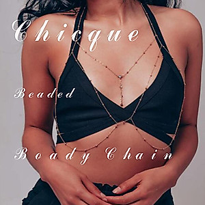 Blindery Rhinestone Chain Bra Sexy Gold Body Chain Bikini Body Jewelry Bra Jewelry Party Rave for Women