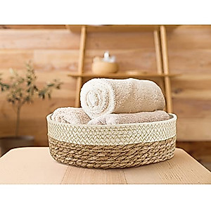 Handmade Rattan Bread Baskets for Serving, Round Wicker Basket, Woven Round Shelf Basket Set of 3, Decorative Woven Storage Baskets Bathroom, Nesting Baskets Serving Tray Perfect Organizing for Home