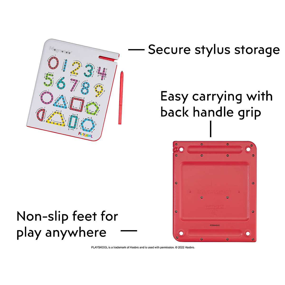 Playskool Magnatab — Numbers and Shapes — Magnetic Board Toy Letter Tracing for Toddlers Learning and Sensory Drawing — for Kids Ages 3 and Up