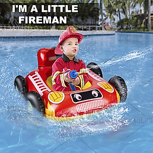 Kids Pool Floats with Water Gun, Pool Toys for Kids Ages 4-8, Fire Truck Toddler Floats for Pool, Pool Inflatables for Boys Girls and Children